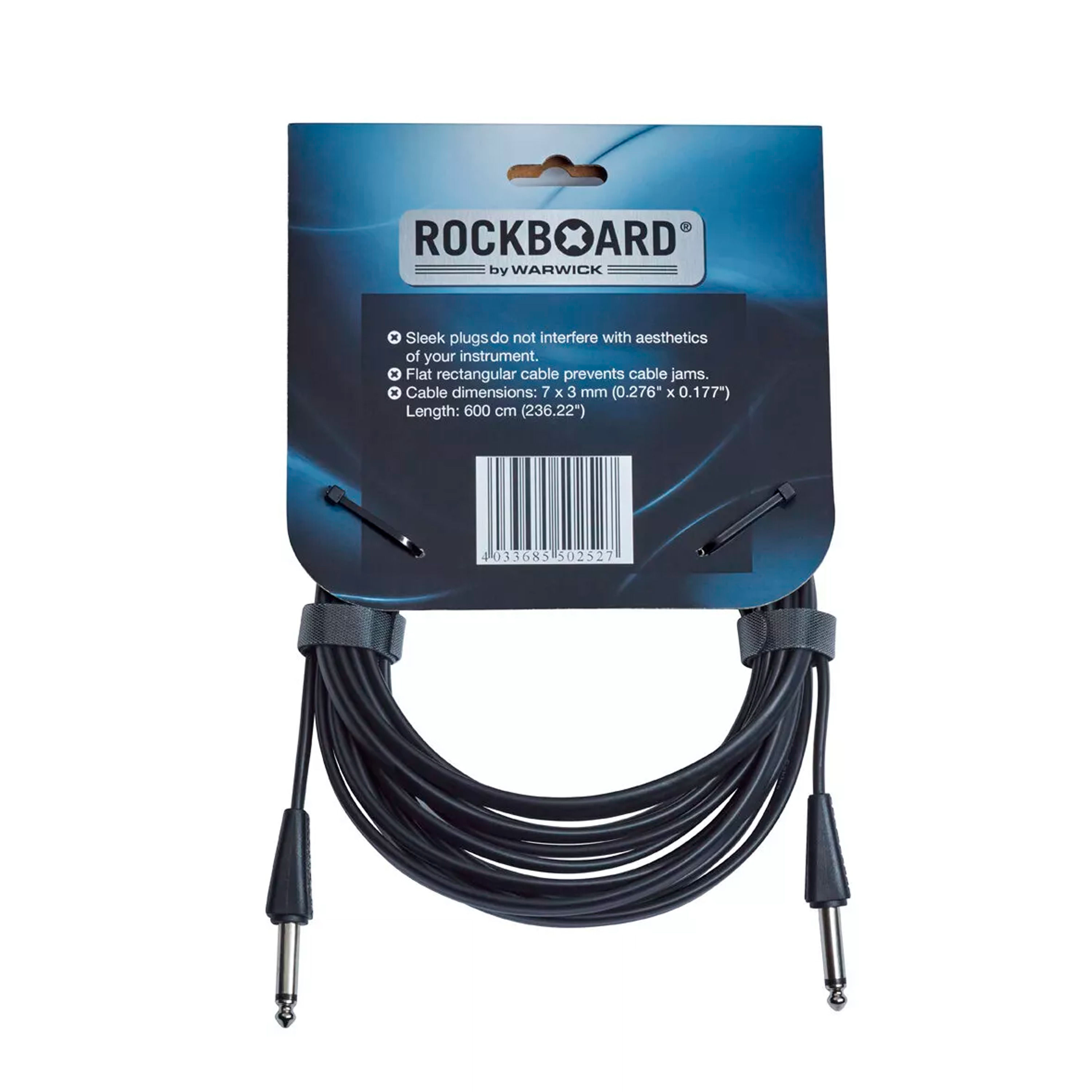 Cable de instrumento Rockboard RBO CAB FL 600BLK SS - Audiomusica